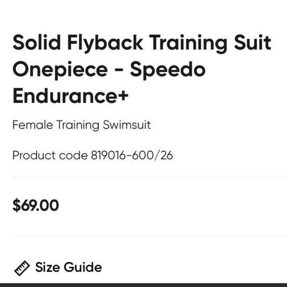 Speedo | Swim | New With Tags Speedo Solid Flyback Training Suit One ...